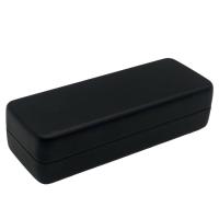 China Rectangular Hard Leather Eyewear Case 157x55x36mm Black Sunglasses Box OEM for sale