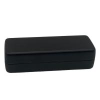 China Rectangular Hard Leather Eyewear Case 157x55x36mm Black Sunglasses Box OEM for sale
