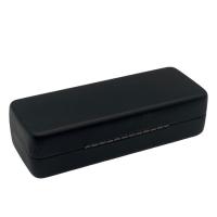 China Rectangular Hard Leather Eyewear Case 157x55x36mm Black Sunglasses Box OEM for sale