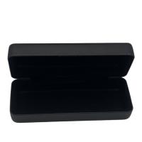 China Rectangular Hard Leather Eyewear Case 157x55x36mm Black Sunglasses Box OEM for sale