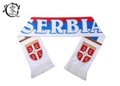 Cina Sciarpa materiale calda della frangia della Serbia di calcio, sciarpa tessuta del gruppo della Serbia della coppa del Mondo del vello in vendita