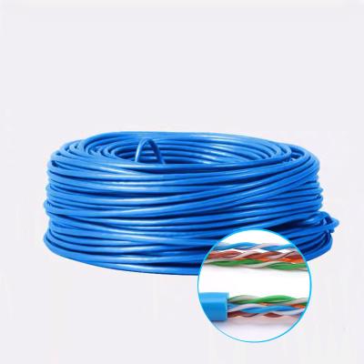 China OEM 100m cat5e blue ethernet lan cable CU networking cable 24AWG BC cat5e utp for sale
