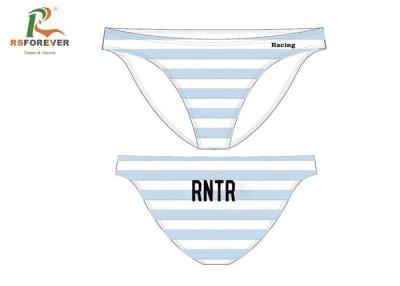 China White Striped Mens Bikini Swimwear for sale