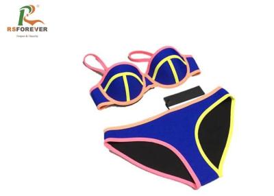 China Polyester Custom Printed Clothing / Elastance Dye Sublimation Dry Fit Colorful Womens Bikini Sets for sale