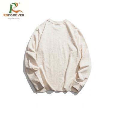 Cina Cotone lungo adulto O - magliette dello spazio in bianco della manica del collo per il logo degli uomini stampate in vendita
