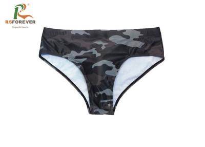 China Comfortable Printed Camouflage Mens Bikini Swimwear With Stretch Lycra Fabric for sale