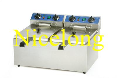 China EF-132 13+13L stainless steel double tanks electric chicken fryer machine for sale
