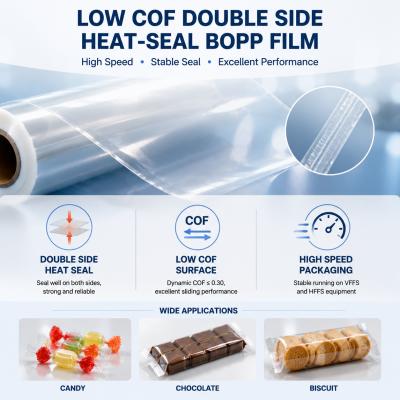 China Ultra-Low COF BOPP Heat Sealable Film Smooth Runnability 15-25um High Speed Wrapping Machine for sale