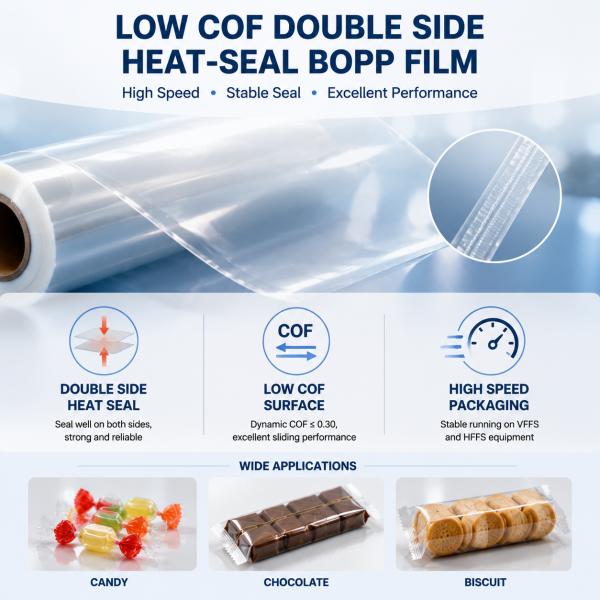 Quality Ultra-Low COF BOPP Heat Sealable Film Smooth Runnability 15-25um High Speed Wrapping Machine for sale