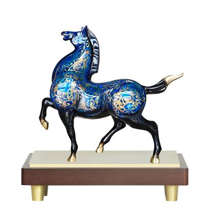 China Chinese Element Bronze Ornaments Blue Patterned Bronze Garden Decor for sale