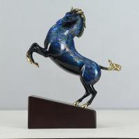 Quality Blue Patterned Galloping Horse Posture Bronze Ornament with 33*12*40.5cm for sale