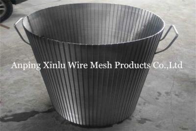 China Cylindrical Ss304 Wedge Wire Screen Pipe Welded Inside Outside Basket for sale