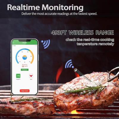 China Long distance 150m Remote Smart Bbq  Thermometer Instant Read Digital Bluetooth 5.0 Wireless Meat Thermometer 10 Modes  Meat Thermometer for sale