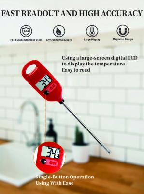 China Ip67 Waterproof Instant Read Digital Meat  Thermometer SS 304 Probe Kitchen Thermometer Temperature Gadget For Bbq Cooking for sale