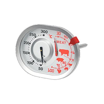 China Wide Screen Oval Shape Dial Oven Thermometer For Meat / Beef / Chicken for sale