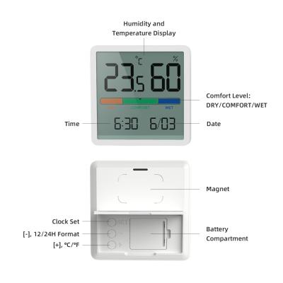China Plastic Mini LCD Digital Temperature Humidity Meter Touch Sensitive Hygrometer for sale