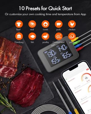 Cina Monitor a distanza di Bluetooth del termometro di carne della griglia SS304/barbecue con 4 sonde in vendita
