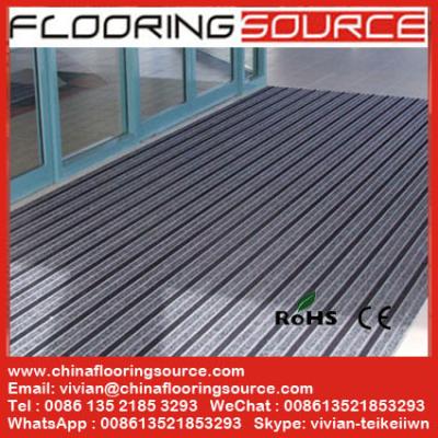 China Commercial Heavy Duty High Traffic Aluminum Entrance Mattings Aluminum Frame Carpet Brush Rubber Infills Black Grey Red for sale
