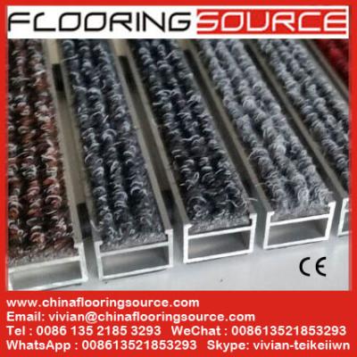 China Commercial Aluminum Entrance Mats for Public Buildings Aluminum Profile with Carpet Scraper mat for indoor and outdoor for sale