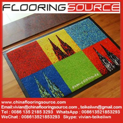 China Personalized Printed Nylon Logo Mat Commercial Entrance Mat Nylon Fibre Rubber Backing Customized Sizes Printed Logo for sale
