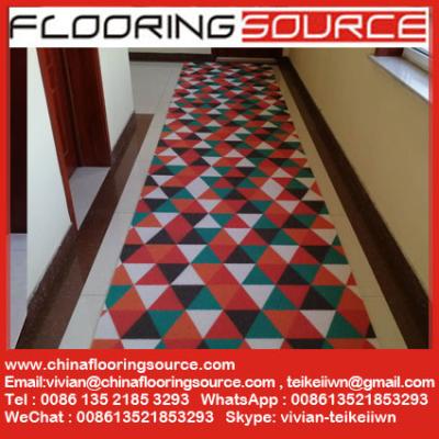China PVC Loop Coil Printed Carpet Mat for entrance and wet areas use without back or foam back or firm back for sale