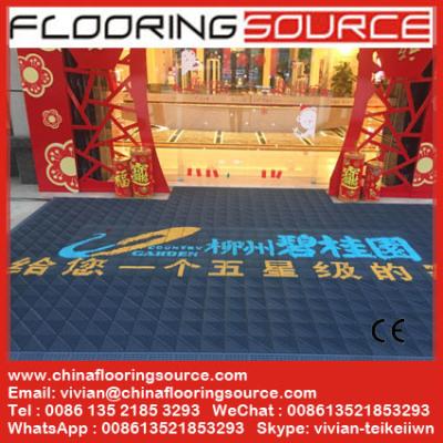 China Heavy duty entrance logo mat EVA base nylon brush sweep dirt scrape snow drain rain water for sale
