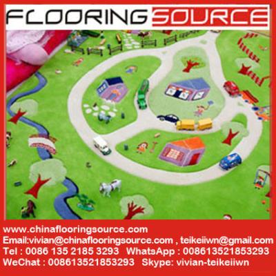 China Kids Play Rugs Custom Printed Design Nylon Material Fiber Latex or TPR Backing for sale