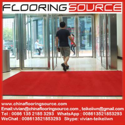 China Carpet Entrance Floor Mat Nylon Pile PVC Backing Red Color Custom Size Scrape Dirt Absorb Water Anti-slip for sale