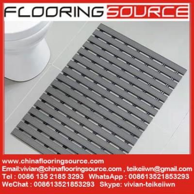China Anti skid PVC Bathroom Safety Floor Mat Custom Size Red Blue Grey Two Layer Drain Water Structure for sale
