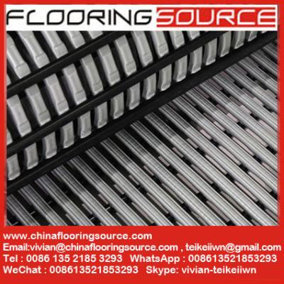 China Heavy Duty Slip Resistant PVC Grid Wet Area Mat Two Layers 4-way Drain Water Grey Color Floor Mat 1.2MX15M Rolls for sale