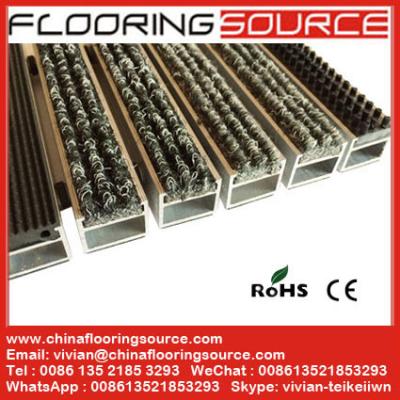 China Aluminum Recessed Entrance Mat Carpet Rubber Brush Insert Remove Dirt Non slip Decorate Entrance Indoor and Outdoor for sale