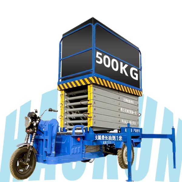 Quality CE ISO Certified 500kg Load 14m Small Portable Outdoor Full Electric Self-Propelled Scissor Lift Cargo Lift for sale