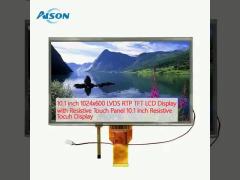 10.1 inch 1024x600 LVDS RTP TFT LCD Display with Resistive Touch Panel 10.1 inch Resistive Tocuh Display