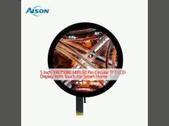 5 ιντσών 1080*1080 MIPI 50 πιν κυκλική οθόνη LCD TFT με αφής για έξυπνο σπίτι