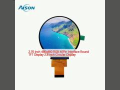 2.76 polegadas 480x480 Round TFT Display 2,8 polegadas Circular Display com RGB 40Pin Interface