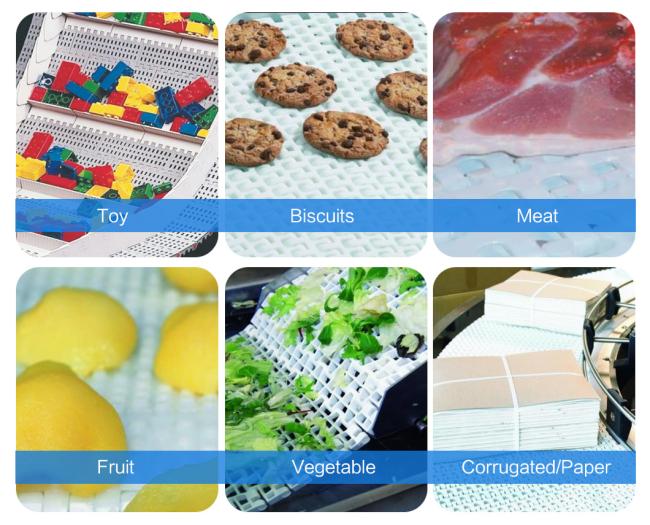 Food Grade Vertical Transmission Portable Conveyor Belts with Cleat Flight with Side Guide Components
