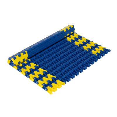 Cina Distanza di vendita diretta 15,24 mm Qualità garantita Blu POM/PP Fascia reticolare modulare in plastica per attrezzature di movimentazione dei materiali in vendita
