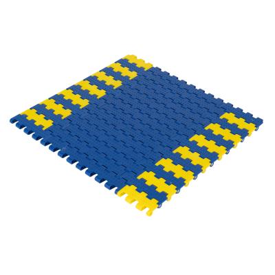 Cina Distanza di vendita diretta 15,24 mm Qualità garantita Blu POM/PP Fascia reticolare modulare in plastica per attrezzature di movimentazione dei materiali in vendita