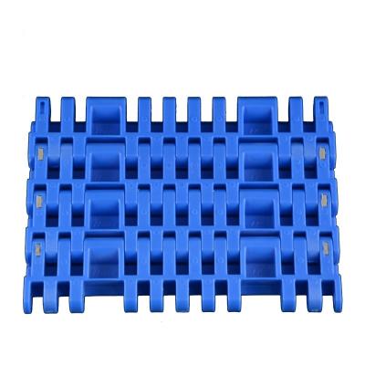 China Cinturão transportador de plástico azul vertical, rolos de cadeia de cadeia de alta resistência mecânica à venda