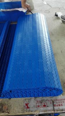 Cina Cintura trasportatrice a catena di plastica blu Cintura trasportatrice elettrica a carico pesante in vendita