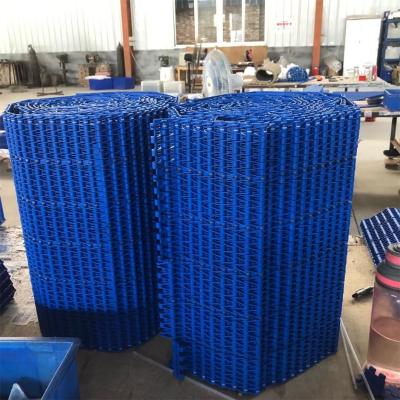 Cina Cintura trasportatrice a catena di plastica blu Cintura trasportatrice elettrica a carico pesante in vendita