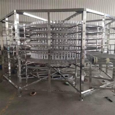 Cina Convogliatore di bottiglie Torre di raffreddamento del pane Industria alimentare Convogliatore a spirale in vendita