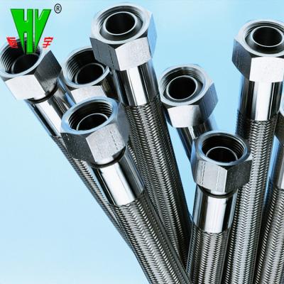 China Shower hose high pressure 304 stainless steel hydraulic hose fittings PTFE tube for sale