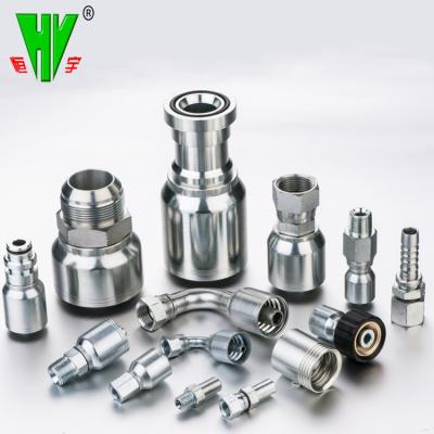 China CNC manufacturing stainless steel hydraulic fitting hose 74 degree cone seal JIC fittings for sale