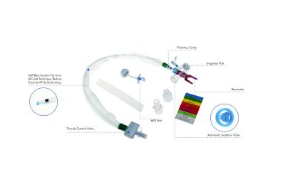 China Disposable Closed Suction System Tracheostomy Tube Medical Equipment T Type  Auto-Flushing 72H for sale