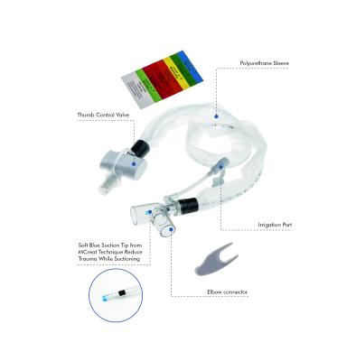 China Closed Suction System Tracheostomy Tube Single Lumen Auto-Flushing 72H for sale