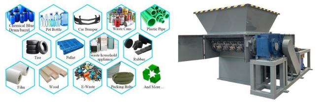 Single Shaft Plastic Shredder for Foams Tire Cable Bottle Recycling Machine
