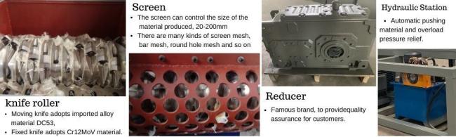 Waste Plastic Barrel PP HDPE Push Extrusion Single Shaft One Axis Shredder