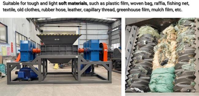 Double Axis Industrial Waste Materials Shredder Machine Small Sponge Double Shaft Shredder