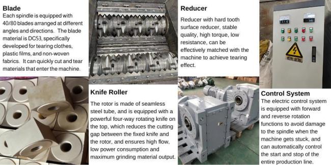 Double Axis Industrial Waste Materials Shredder Machine Small Sponge Double Shaft Shredder